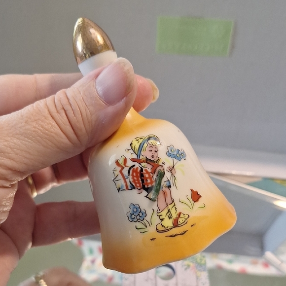 Vintage | Art | Vintage Ceramic Bell With Painted Design | Poshmark